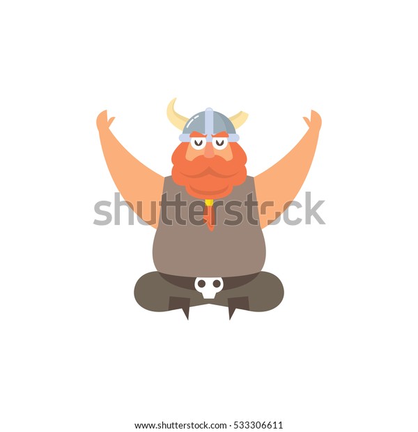 Cute Fat Viking Mascot Character Set Stock Vector (Royalty Free ...