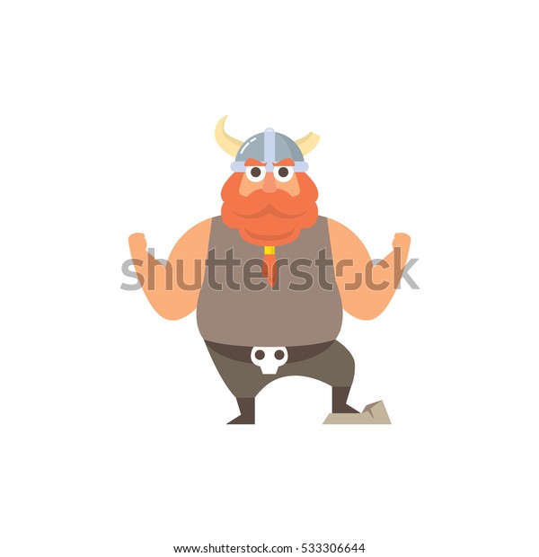 Cute Fat Viking Mascot Character Set Stock Vector (Royalty Free ...