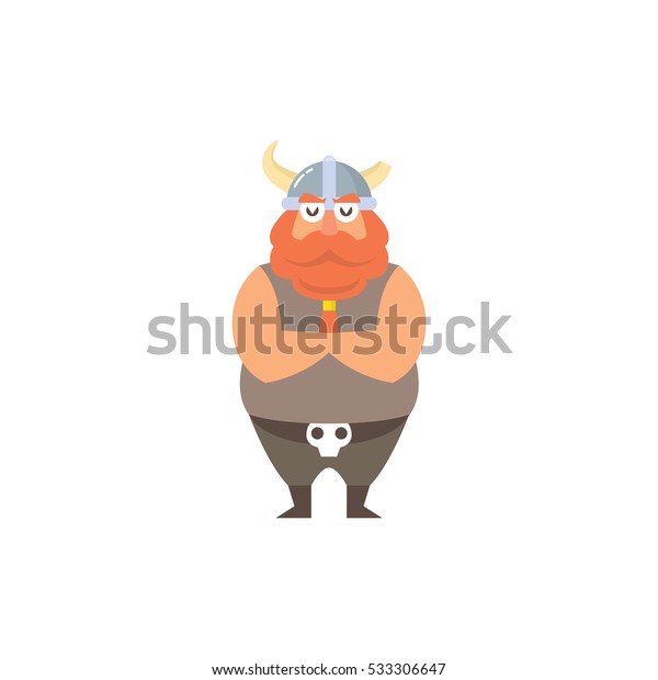 Cute Fat Viking Mascot Character Set: vector de stock (libre de ...