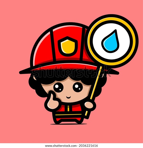 Cute Firefighter Character Chibi Designs Stock Vector (Royalty Free ...