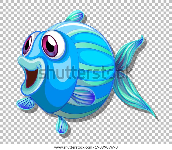Cute Fish Big Eyes Cartoon Character Stock Vector (Royalty Free ...