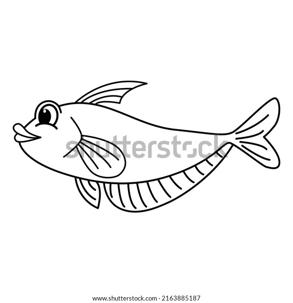 Cute pez caricatura coloreando el vector: vector de stock (libre de ...