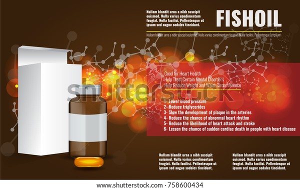 Cute Fish Oil Ads Layout Design Stock Vector (Royalty Free) 758600434 ...
