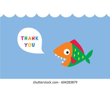 Vector Illustration Cute Fishes Talking Underwater 스톡 벡터(로열티 프리) 78551923