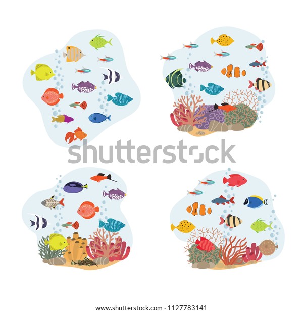 Cute Fish Vector Illustration Icons Set Stock Vector (Royalty Free ...