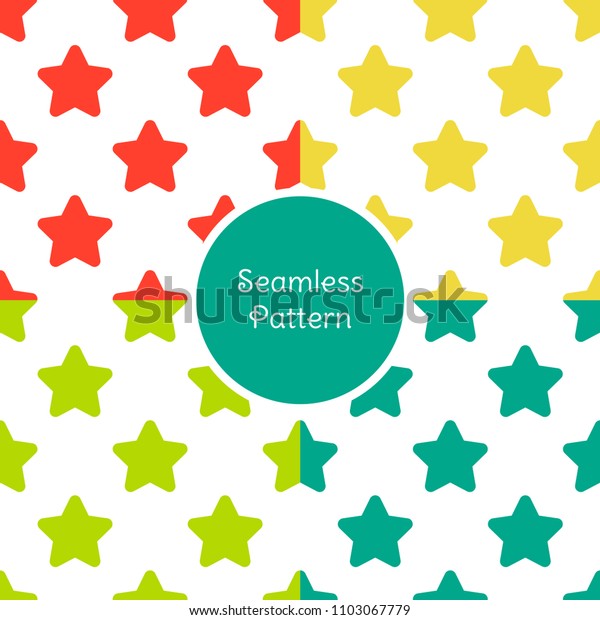 Cute Five Point Stars Seamless Pattern Stock Vector (Royalty Free ...