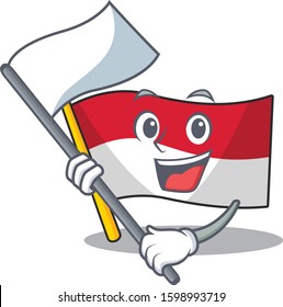 Cute Flag Monaco Scroll Cartoon Character: vector de stock (libre de ...