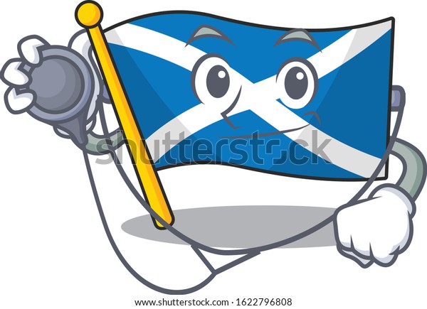 Cute Flag Scotland Scroll Cartoon Character Stock Vector (Royalty Free ...