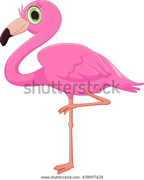 Cute Flamingo Cartoon Stock Vector (Royalty Free) 438897628