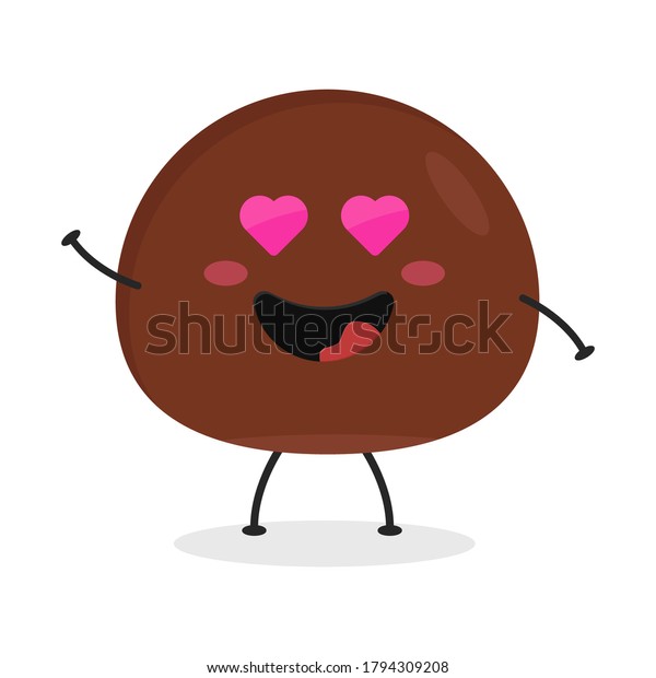 Cute Flat Cartoon Chocolate Ball Illustration Stock Vector (Royalty ...