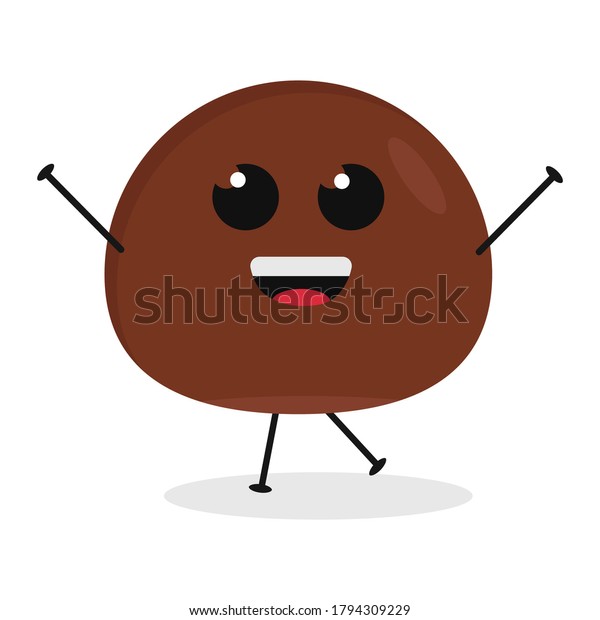 Cute Flat Cartoon Chocolate Ball Illustration Stock Vector (Royalty ...