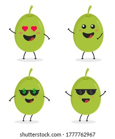 Cute Flat Cartoon Olive Illustration Vector Stock Vector (Royalty Free ...