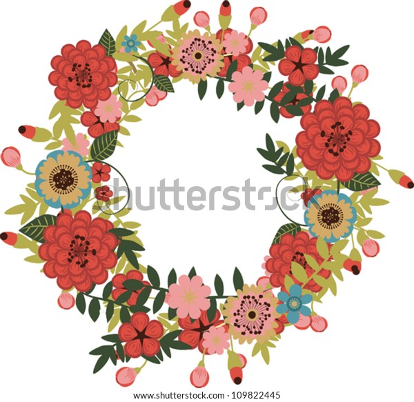 Cute Floral Border On White Background Stock Vector (Royalty Free ...