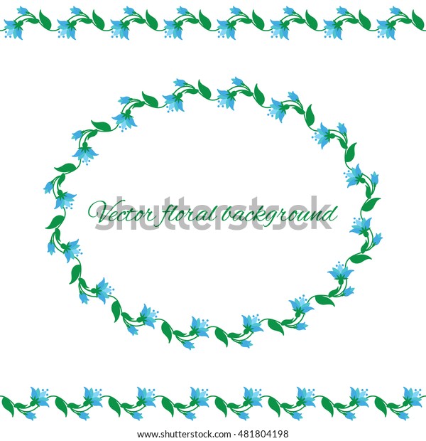 Cute Floral Borders Frame Isolated On Stock Vector (Royalty Free ...