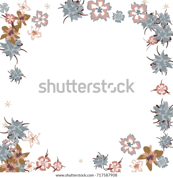 Cute Floral Frame Colorful Border Flowers Stock Vector (Royalty Free ...