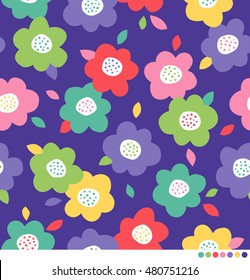 Cute Floral Pattern Background Stock Vector (Royalty Free) 480751216 ...
