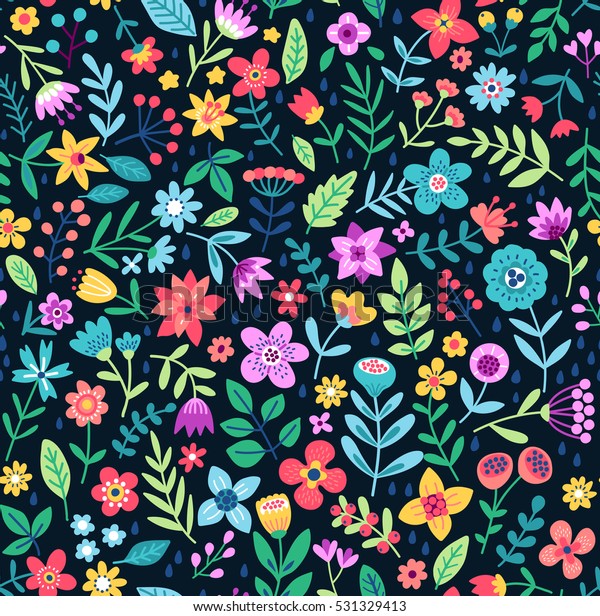 Cute Floral Pattern Small Flower Ditsy Stock Vector (Royalty Free ...