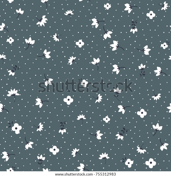Cute Floral Pattern Small Flowers Dots Stock Vector (Royalty Free ...