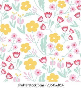 Cute Floral Seamless Pattern Great Fabric Stock Vector (Royalty Free ...