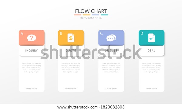 Cute Flow Chart Infographic Colorful Design Stock Vector (Royalty Free ...
