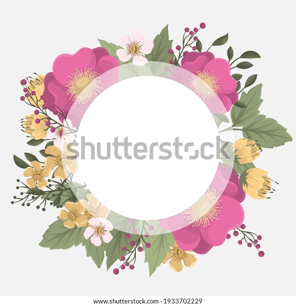 Cute Flower Border Hot Pink Flowers Stok Vektör (Telifsiz) 1933702229 ...
