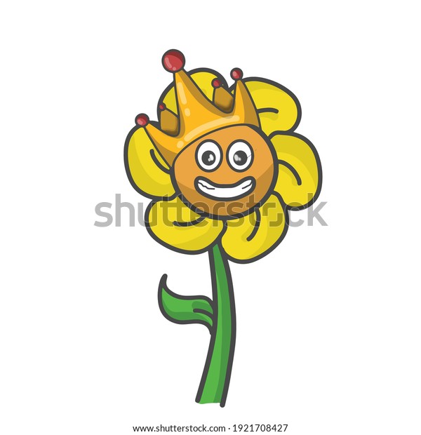 Cute Flower Character Design Vector Template Stock Vector (Royalty Free ...