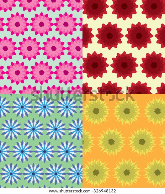 Cute Flower Pettern Set Stock Vector (Royalty Free) 326948132 ...