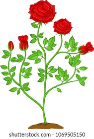 Cute Flower Rose Trees Cartoon Stock Vector (Royalty Free) 1069505150 ...