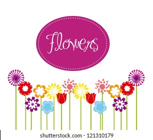 Cute Flowers Over White Background Vector Stock Vector (Royalty Free ...