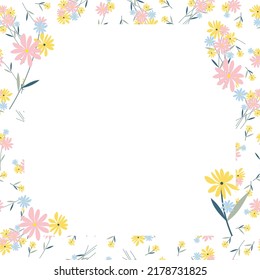 Cute Flowers Paper Border Background Stock Vector (Royalty Free ...