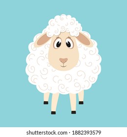 Cute Fluffy Sheep Cartoon Character Design Stock Vector (Royalty Free ...