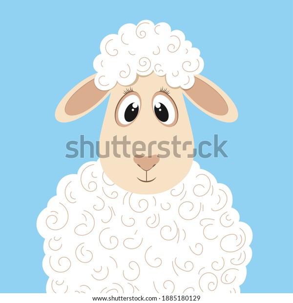Cute Fluffy Sheep Cartoon Character Design Stock Vector (Royalty Free ...
