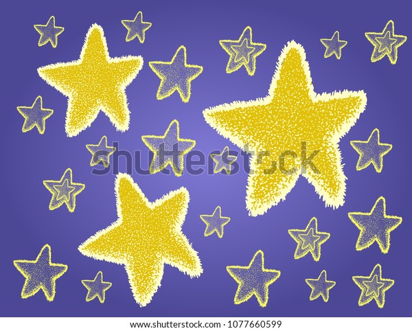 Cute Fluffy Stars Stock Vector (Royalty Free) 1077660599 | Shutterstock