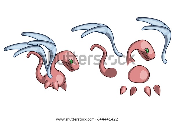 Cute Flying Cartoon Game Character Vector 스톡 벡터(로열티 프리) 644441422 ...