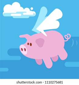 Cute Flying Pig Stock Vector (Royalty Free) 1110275681 | Shutterstock