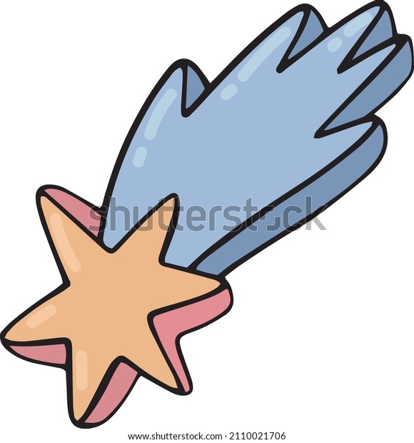 Cute Flying Star Vector Illustration Stock Vector (Royalty Free ...