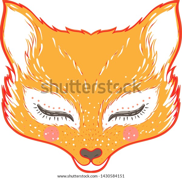 Cute Fox Face Character Tattoo Design Stock Vector (Royalty Free ...