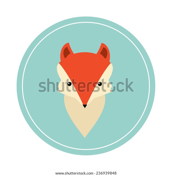 cute fox on circle logo