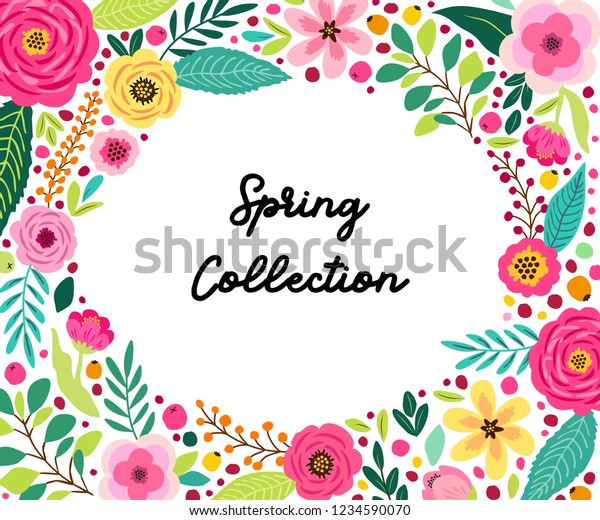 Cute Frame Card Template Hand Drawn: vetor stock (livre de direitos ...