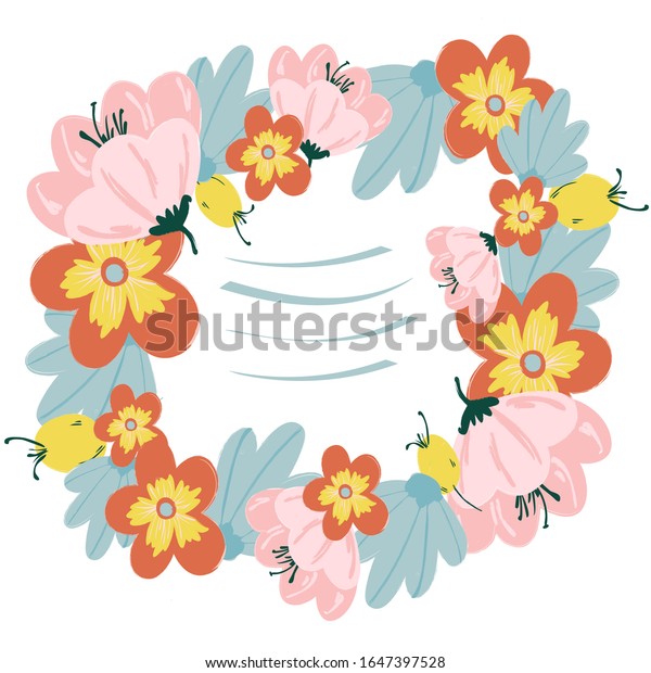 Cute Frame Card Template Hand Drawn Stock Vector (Royalty Free ...