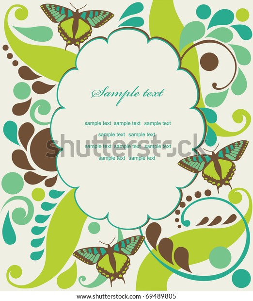 Cute Frame Design Greeting Card Vector Stock Vector (Royalty Free ...