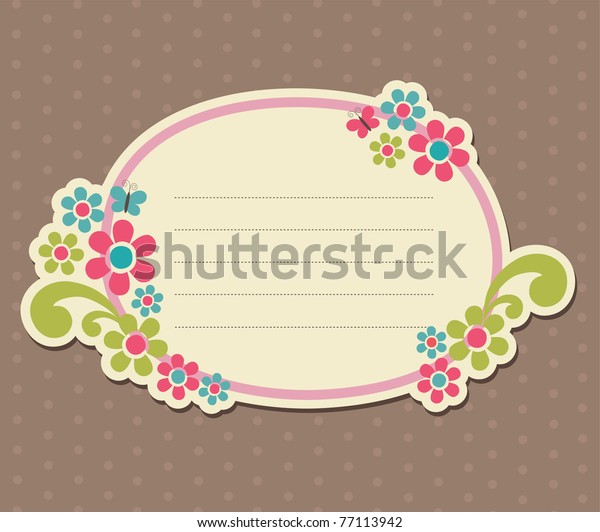 Cute Frame Design Scrapbook Element Vector: vector de stock (libre de ...