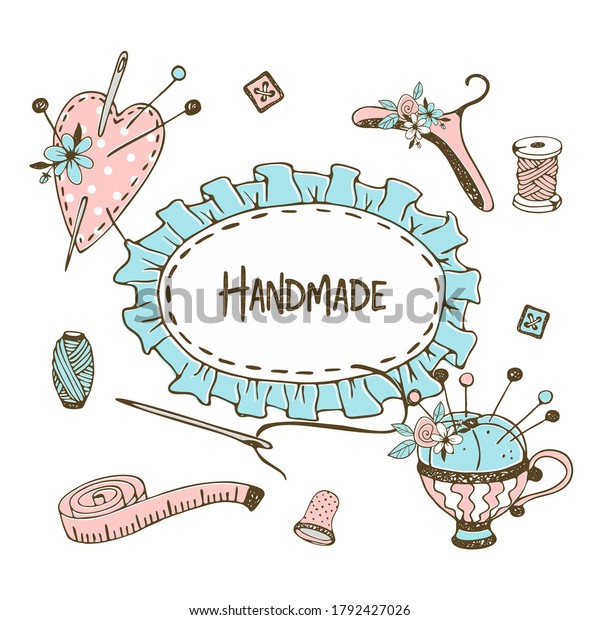 Cute Frame Ruffles Doodle Style On Stock Vector (Royalty Free ...