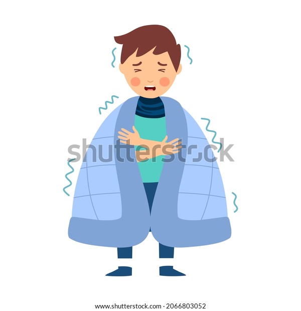 Cute Freezing Boy Child Winter Kids Stock Vector (Royalty Free ...