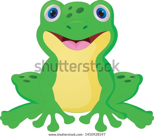 Cute Frog Cartoon Isolated On White Stock Vector (Royalty Free ...