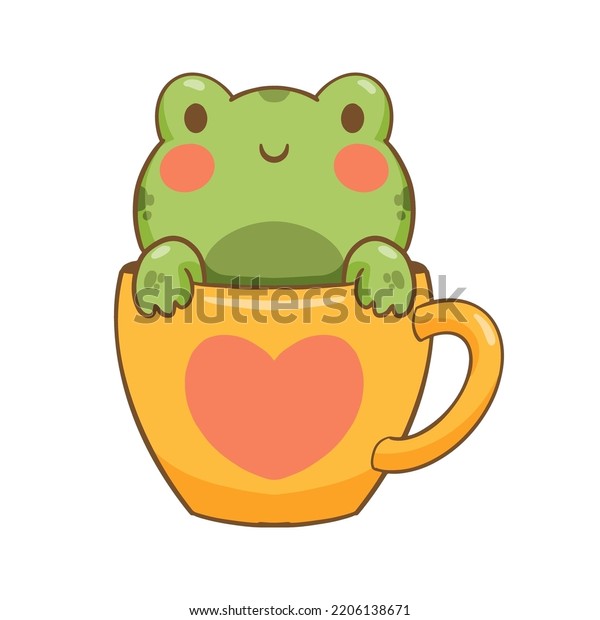 Cute Frog Cup Illustration Stock Vector (Royalty Free) 2206138671 ...