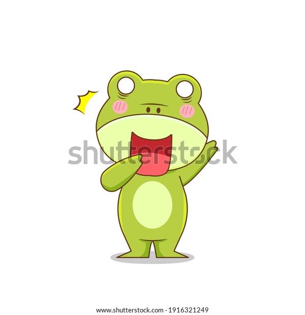 Cute Frog Vector Illustration Chibi Character Stock Vector (Royalty ...
