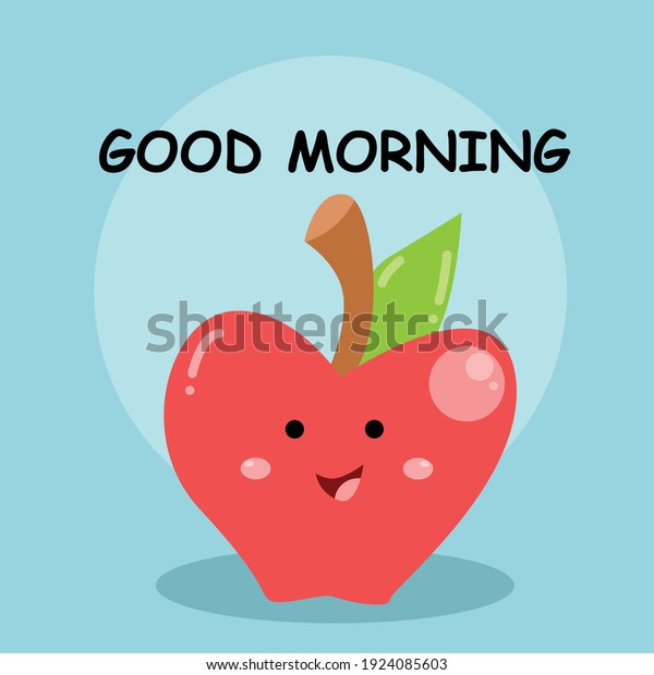 Cute Fruit Good Morning Character Vector Stock Vector (Royalty Free ...