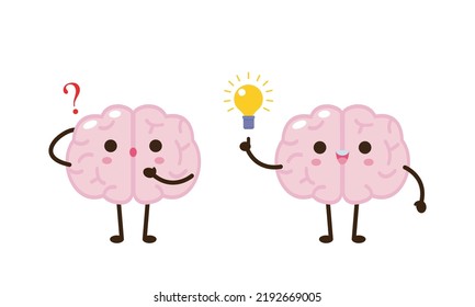 Cute Funny Cartoon Human Brain Character Stock Vector (Royalty Free ...
