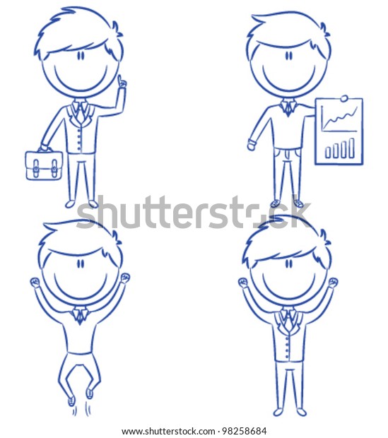 Cute Funny Cartoon Office Managers Have Stock Vector (Royalty Free ...